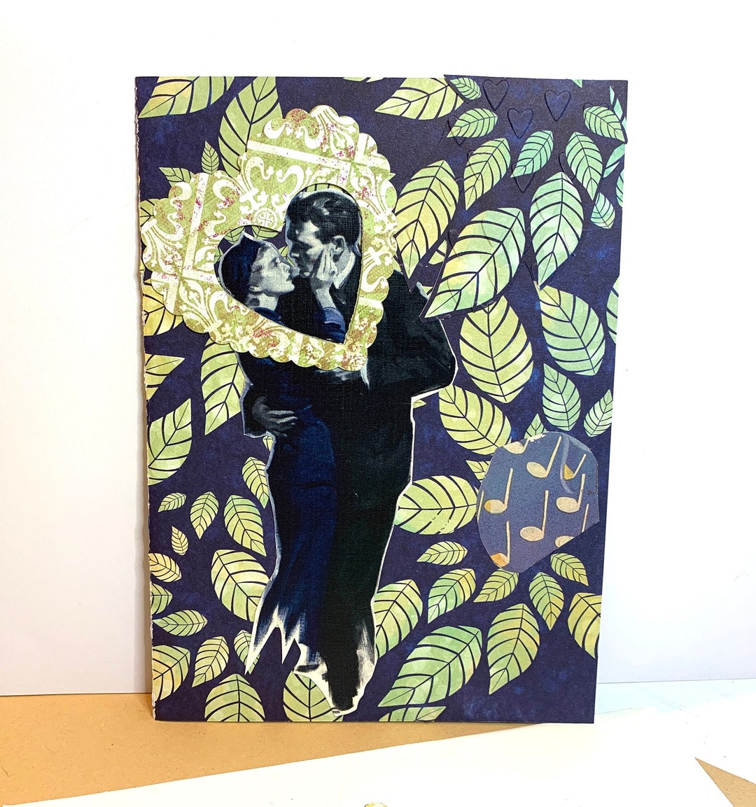 Couple's Embrace Love Card, Romantic Lover's Embrace Card, Couple in a ...