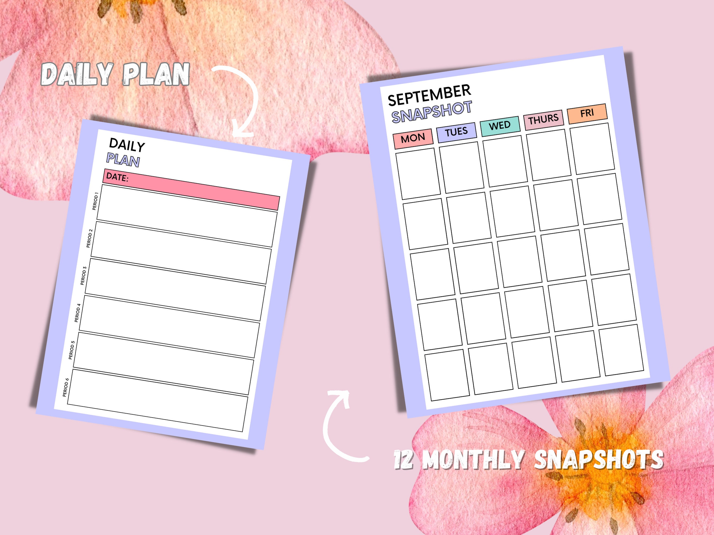 Teacher Planner Digital Printable, Undated Teacher Planner, Academic ...