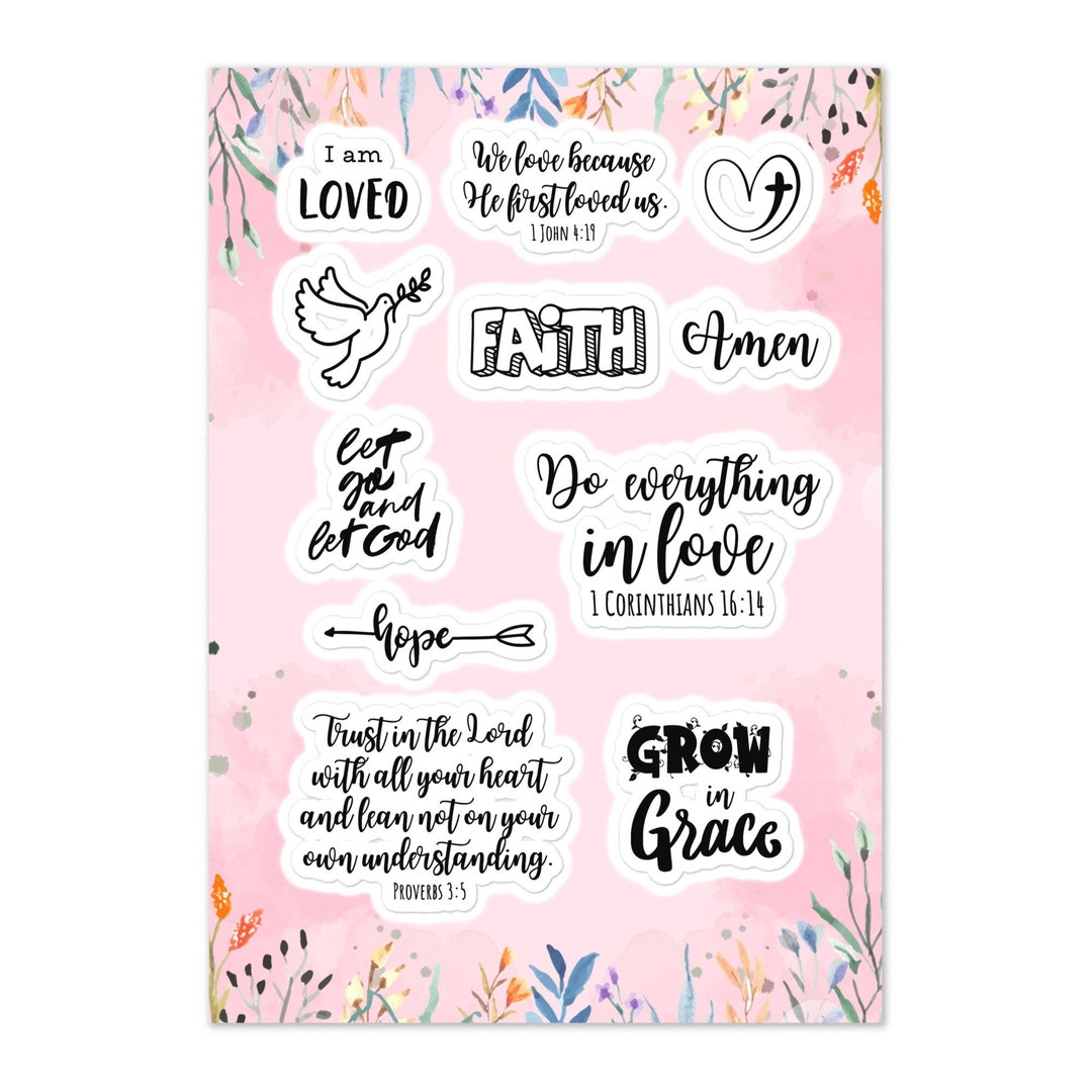 Christian Sticker Sheet, Bible Stickers, Bible Journal Stickers, Kiss ...