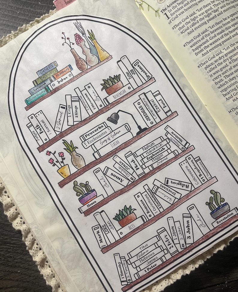 Books of the Bible Tracker: Bookshelf Reading Chart (PDF Download) - Etsy