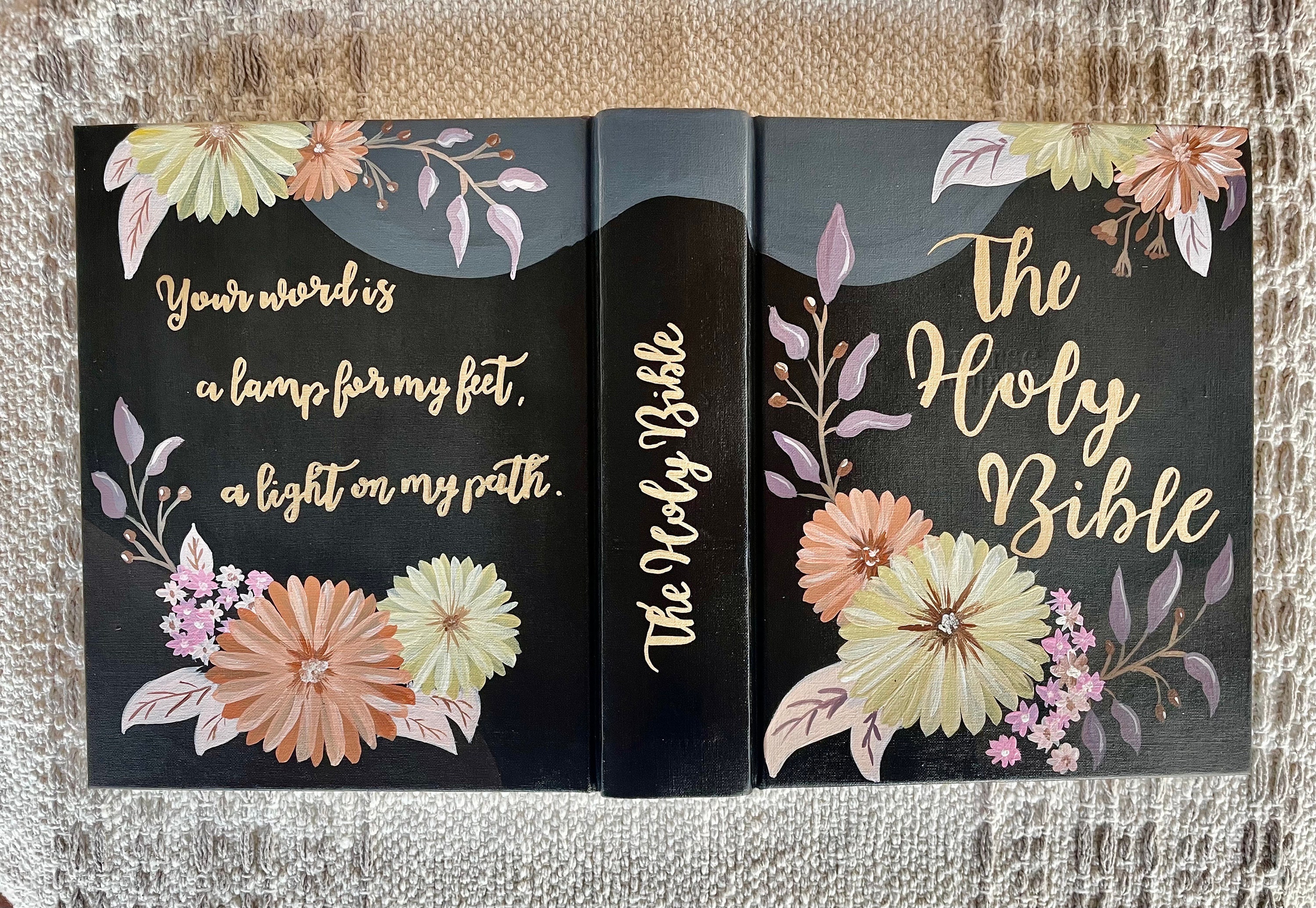 Custom Hand Painted Bibles, Confirmation Gift, Wedding Bible, Family ...