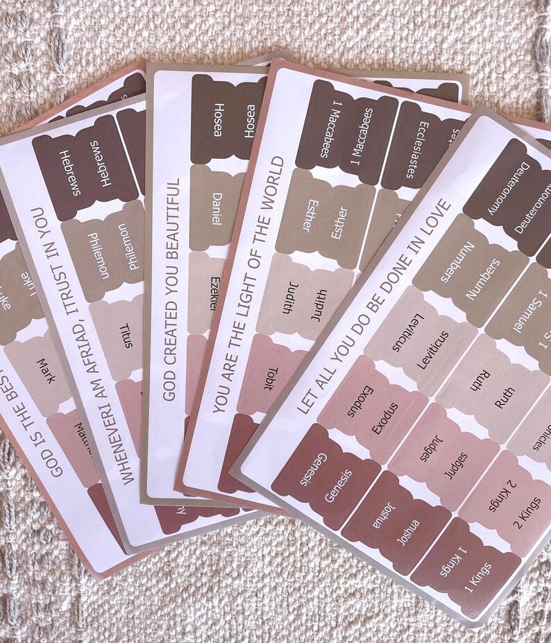 Catholic Bible Tabs, Earthy Tone Tabs, Aesthetic Boho Bible Tabs - Etsy