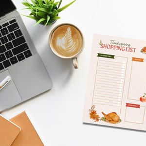 Thanksgiving Printable Planner, Shopping List, Thanksgiving Dinner ...