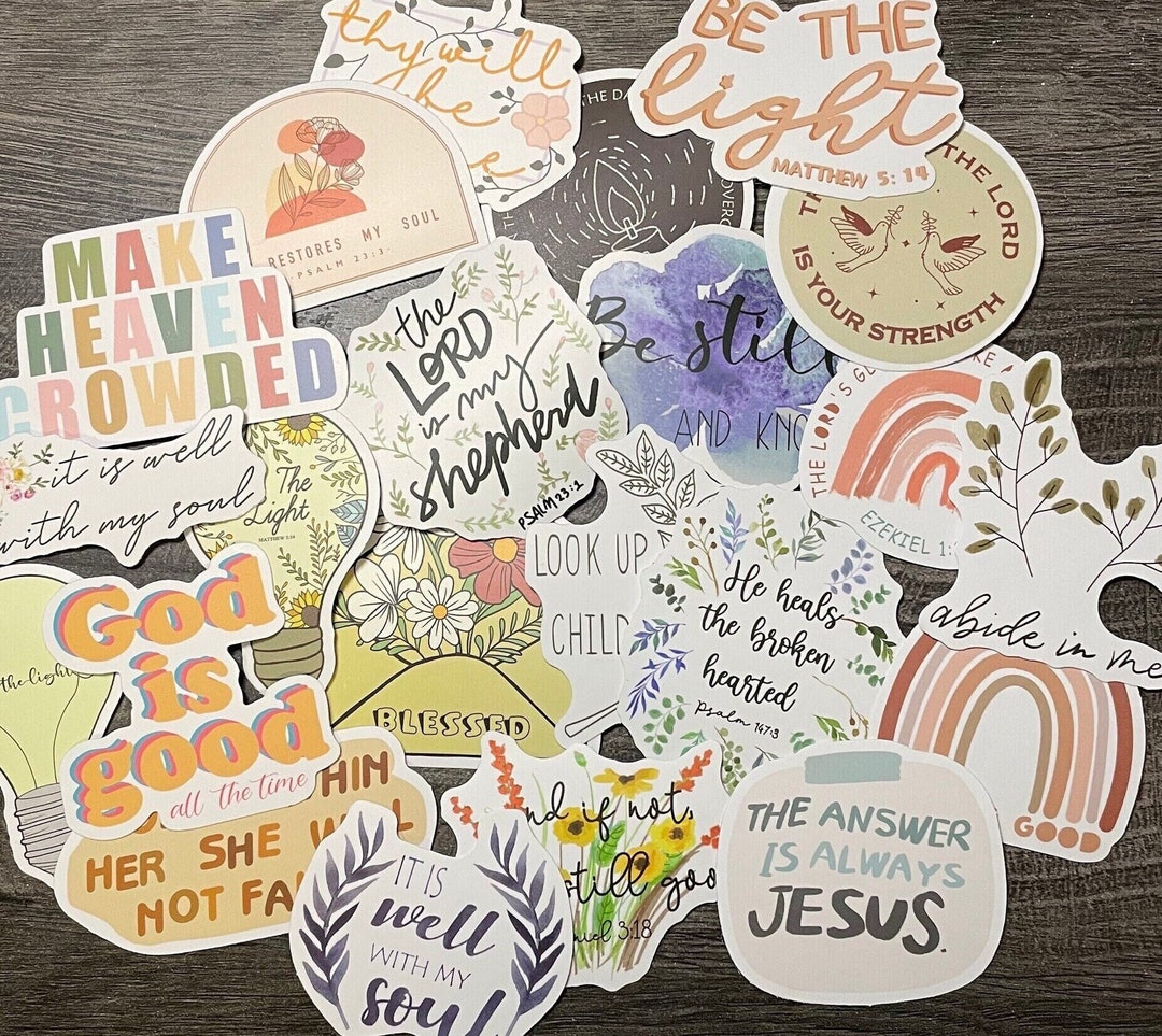 Christian Stickers, Pack of 5 Random Stickers, Bible Verse Stickers ...