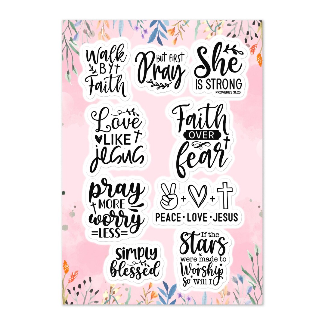 Christian Sticker Sheet: Bible Journal Stickers, Kiss-cut - Etsy