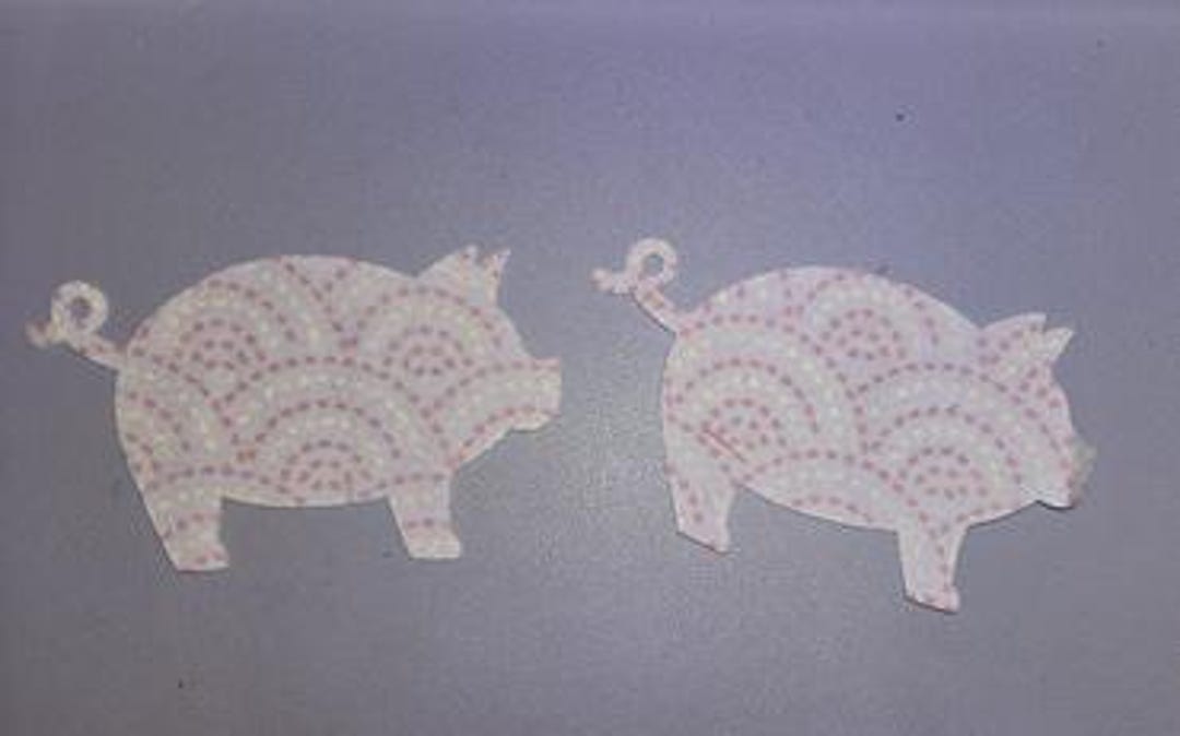 Set of Two Die Cut Purple Pigs - Etsy