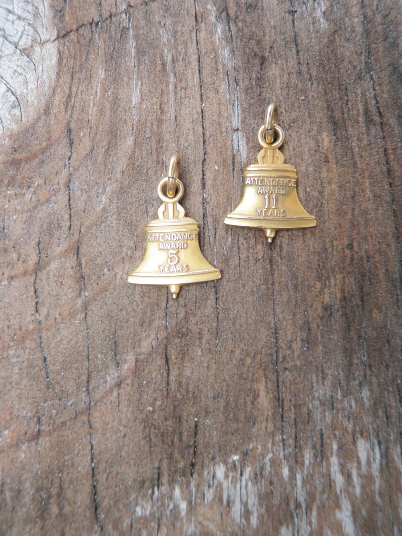 Solid 14K Yellow Gold Bell Telephone Attendance Award Charms - Etsy