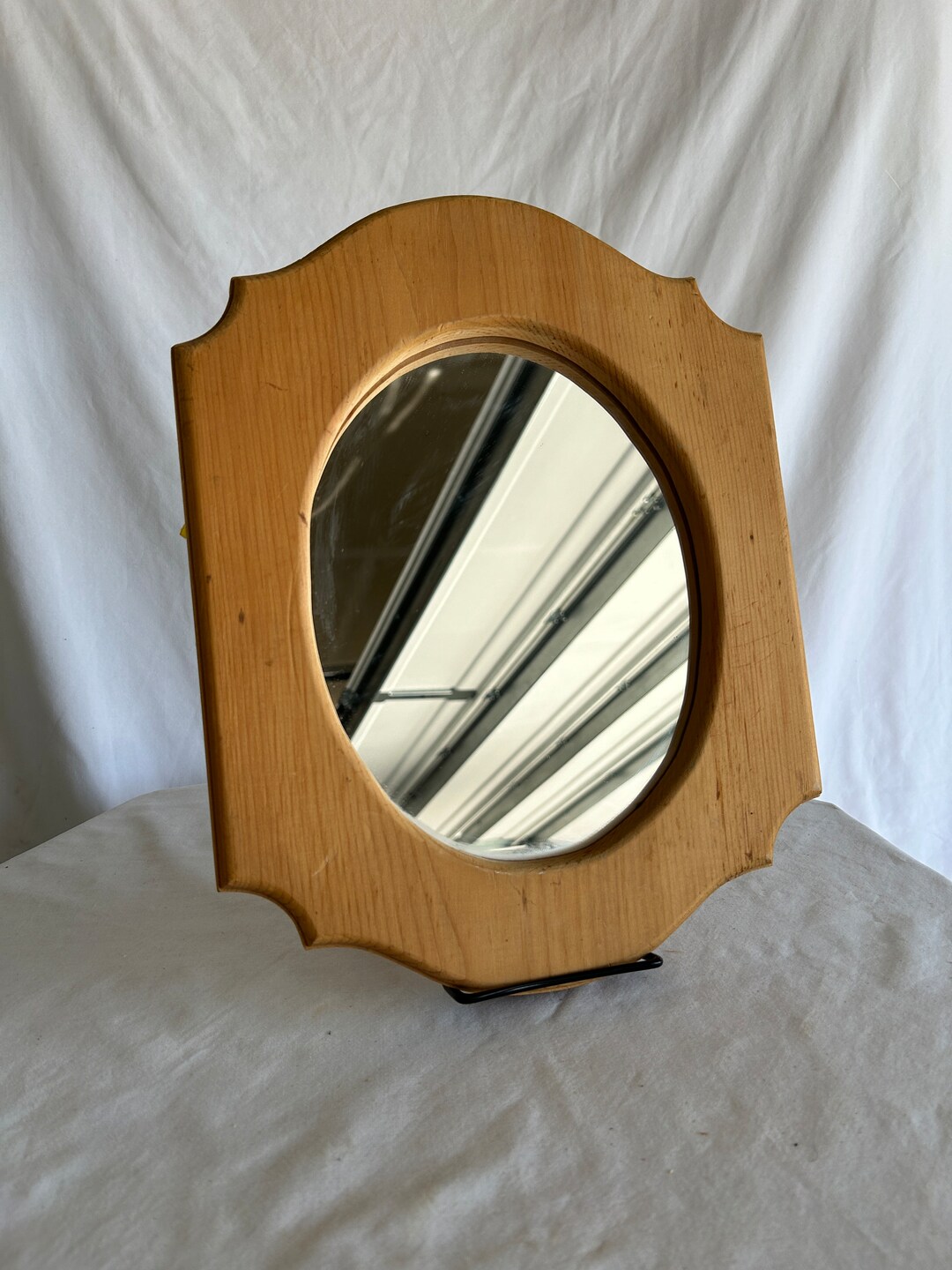 Wooden Wall Mirror - Woodenware Unfinished, Oval Mirror in Decorative ...