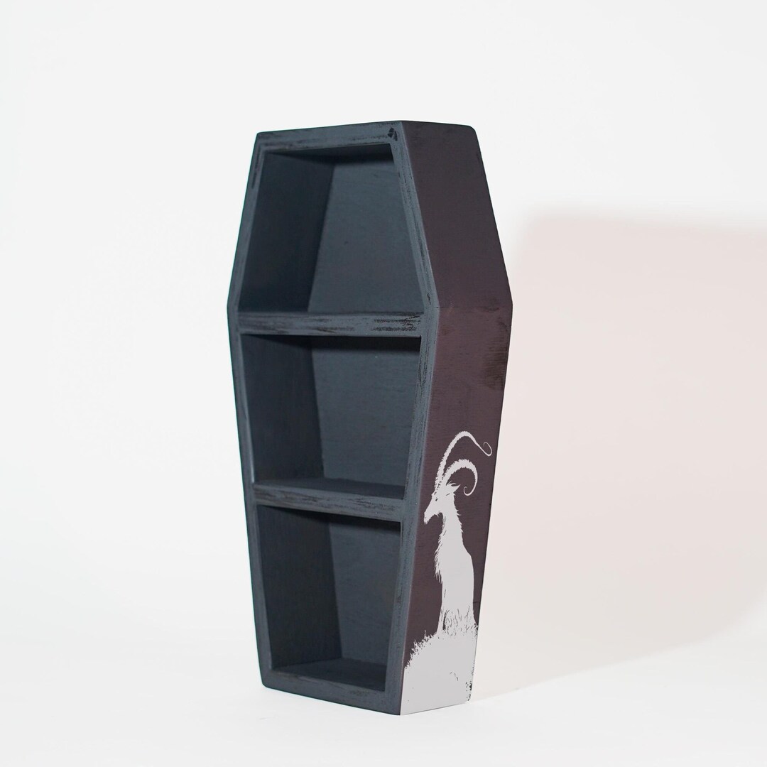 Desktop Coffin Shelf/ Bookcase Featuring Hand-painted Silhouettes READY ...