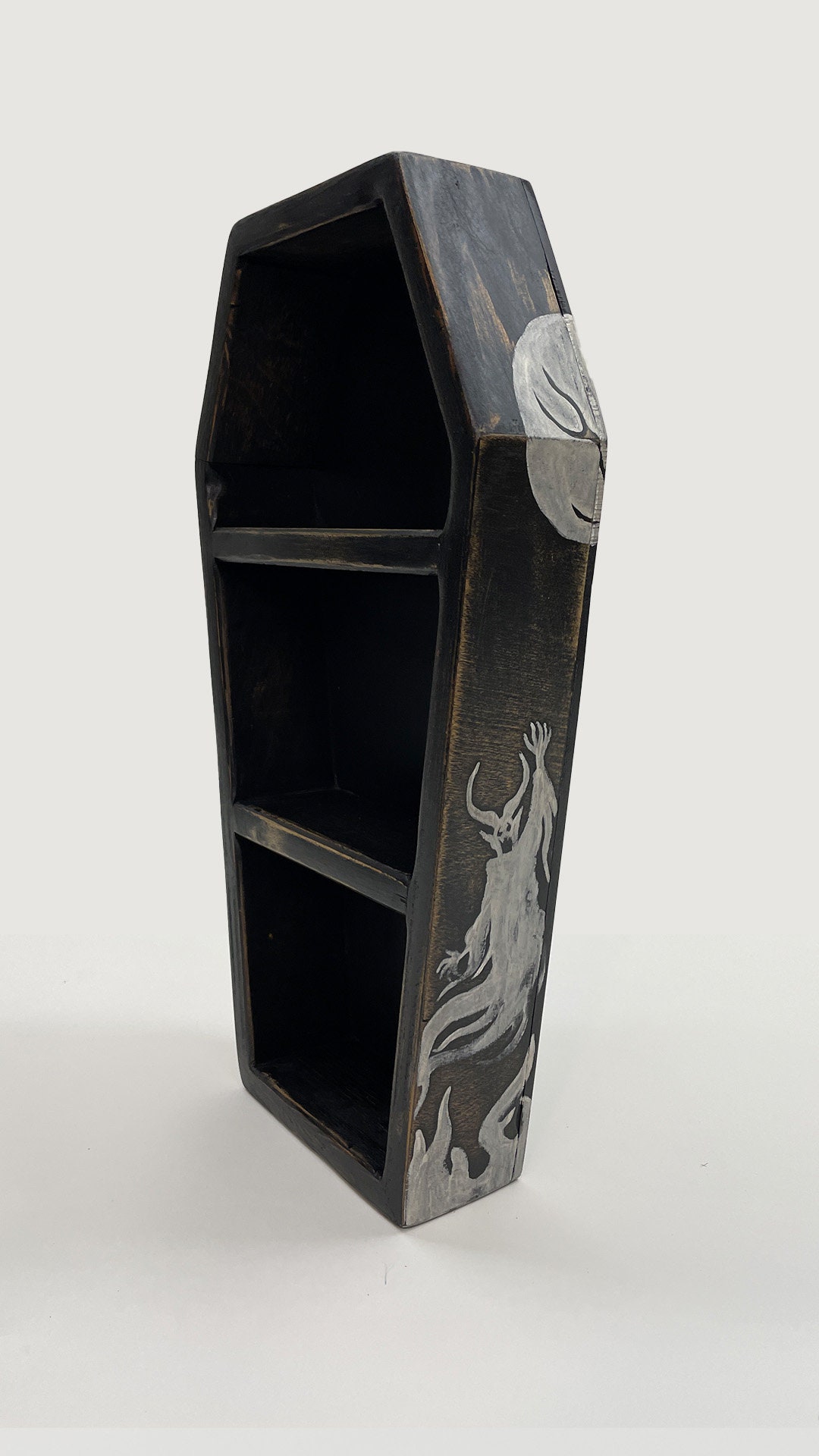Coffin Shelf/ Bookcase Featuring Ghostly Silhouettes - READY TO SHIP - Etsy