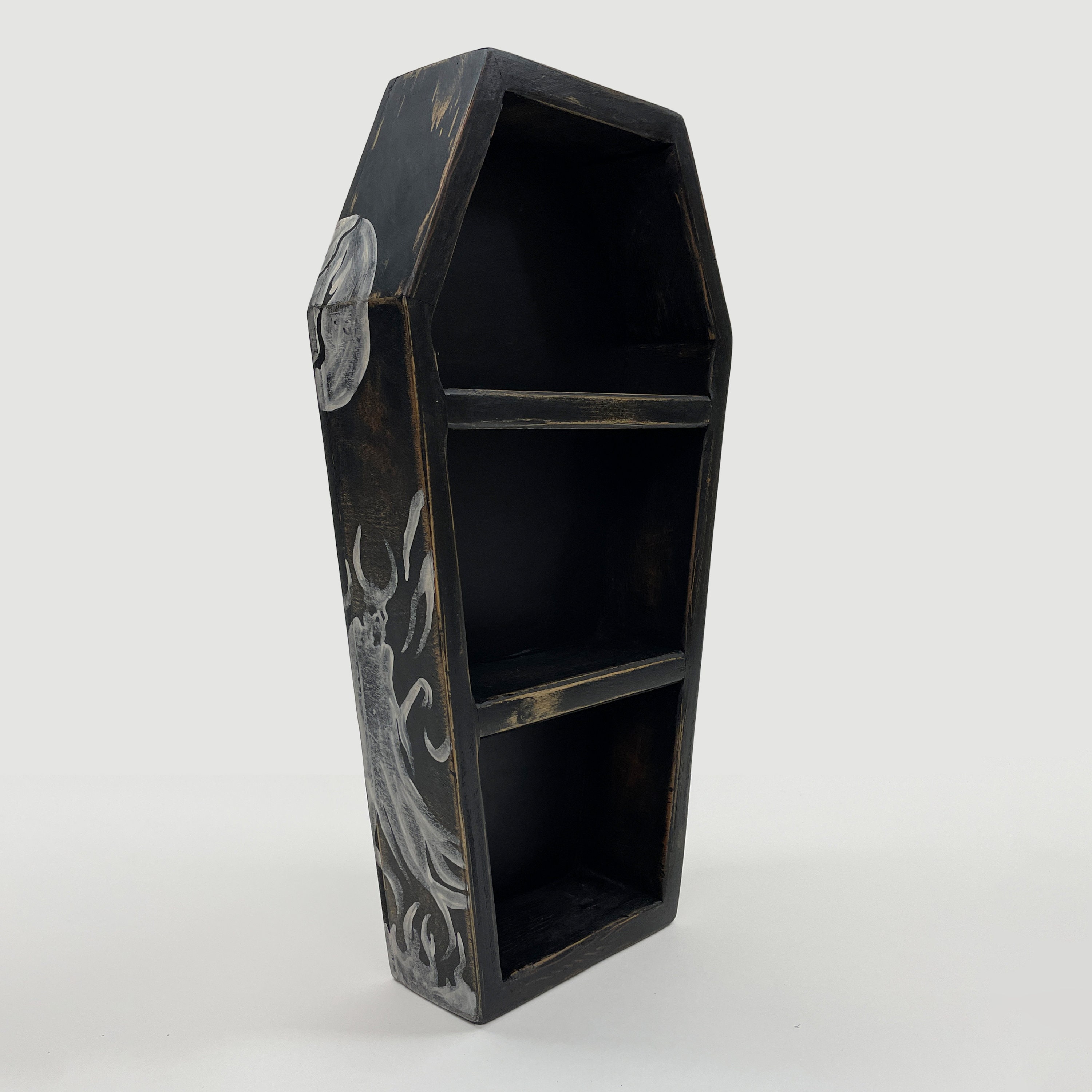 Coffin Shelf/ Bookcase Featuring Ghostly Silhouettes - READY TO SHIP - Etsy