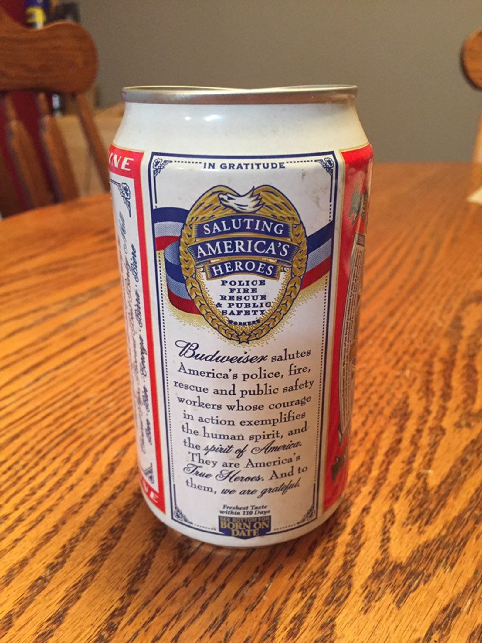 Budweiser Commemorative Beer Can Saluting Americas Heroes Etsy