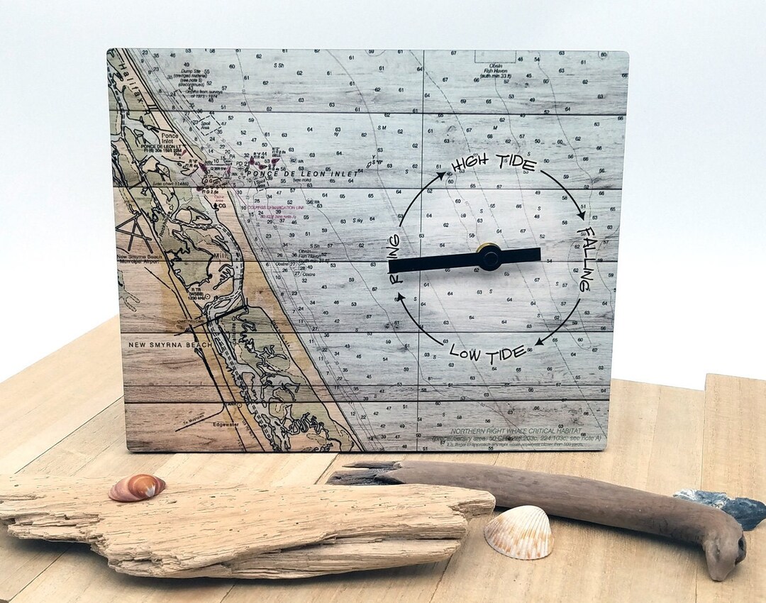 Ponce Inlet New Smyrna Personalized Coastal Tide Clock 8" X 10 ...