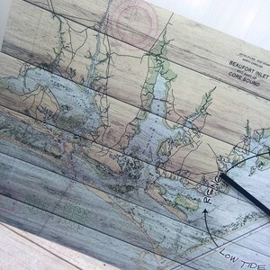 Beaufort Inlet North Carolina Tide Clock Nautical Wall Clock Nautical Decor Coastal Gift ...