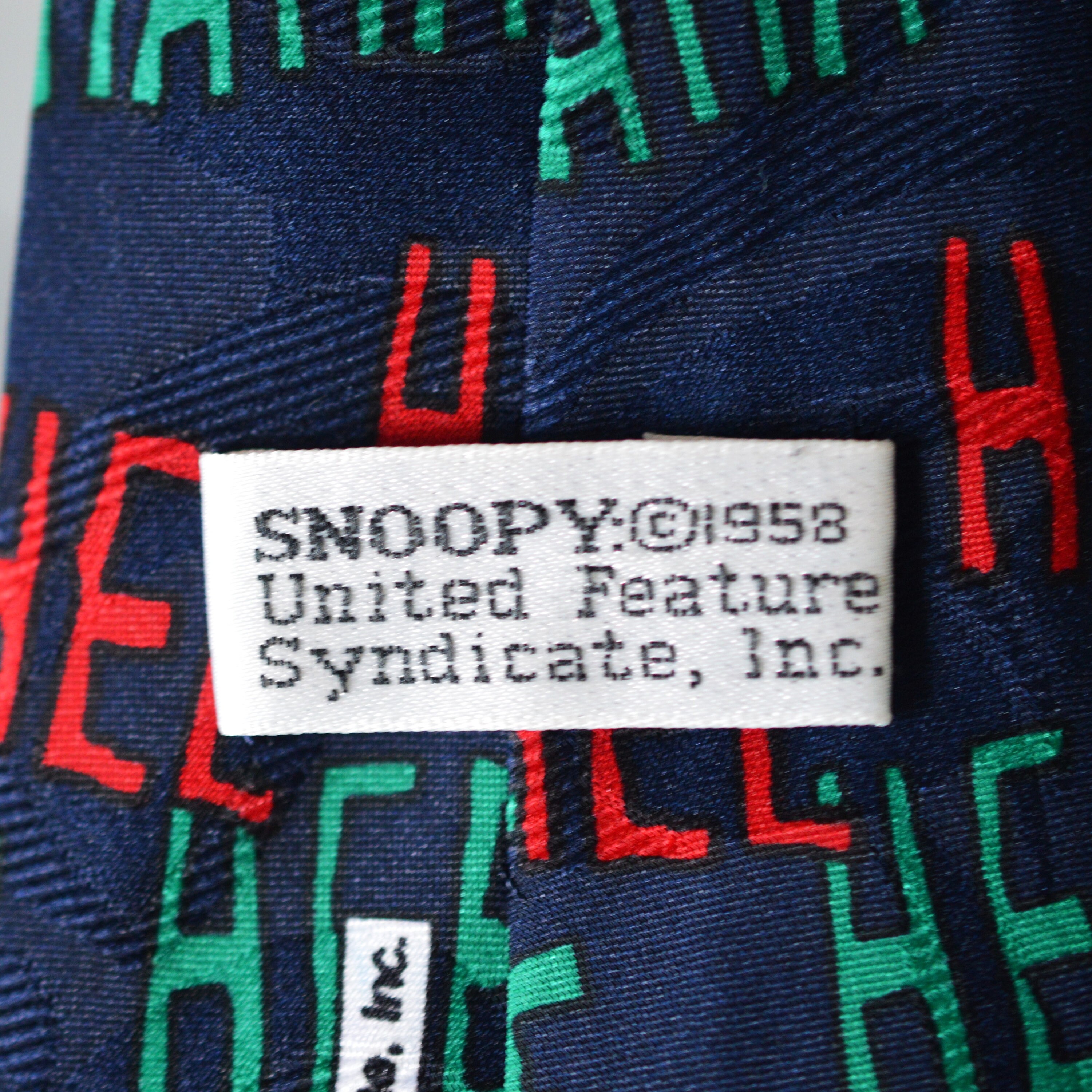 Peanuts Necktie 80s Necktie Snoopy Necktie Navy Blue Character Tie ...