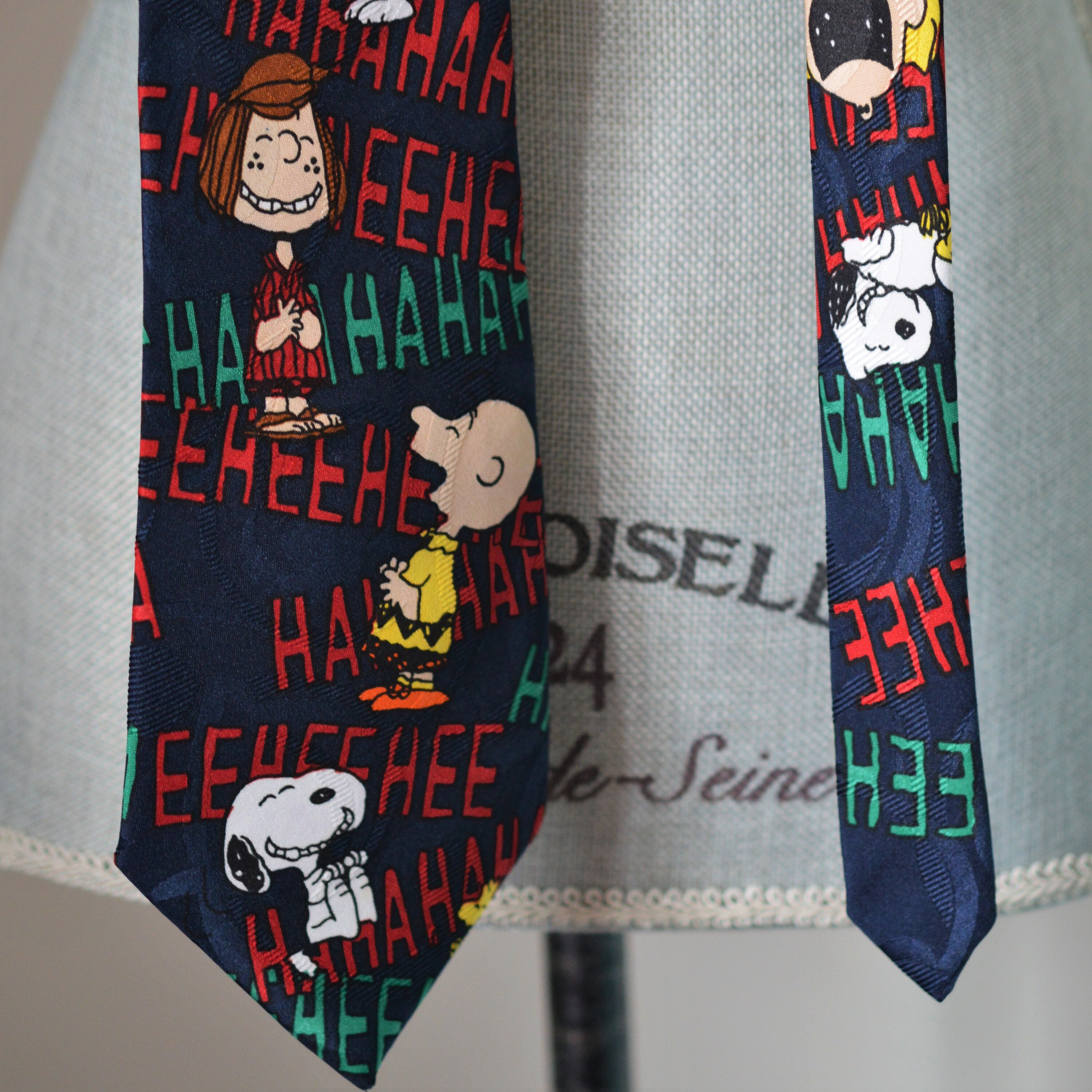 Peanuts Necktie 80s Necktie Snoopy Necktie Navy Blue Character Tie ...
