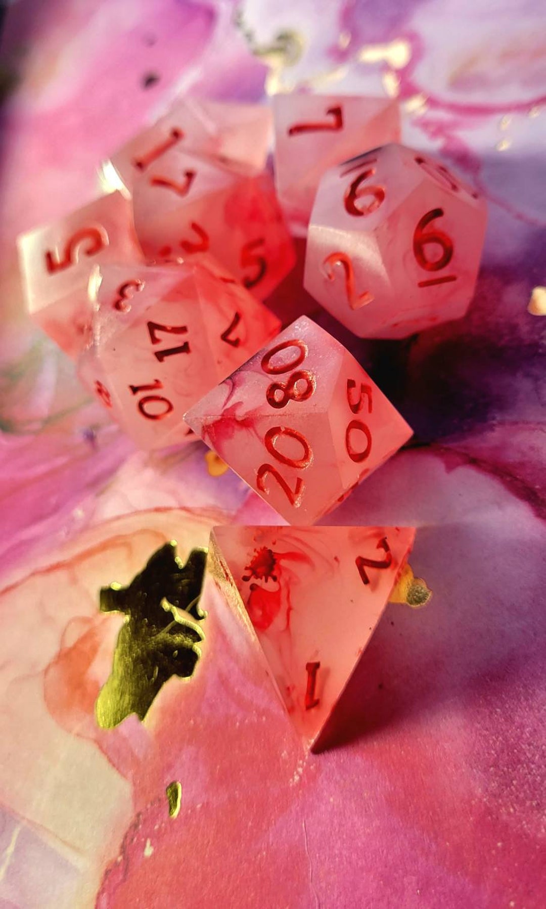 Swirl Splat Dnd Ttrpg Dice Set - Etsy