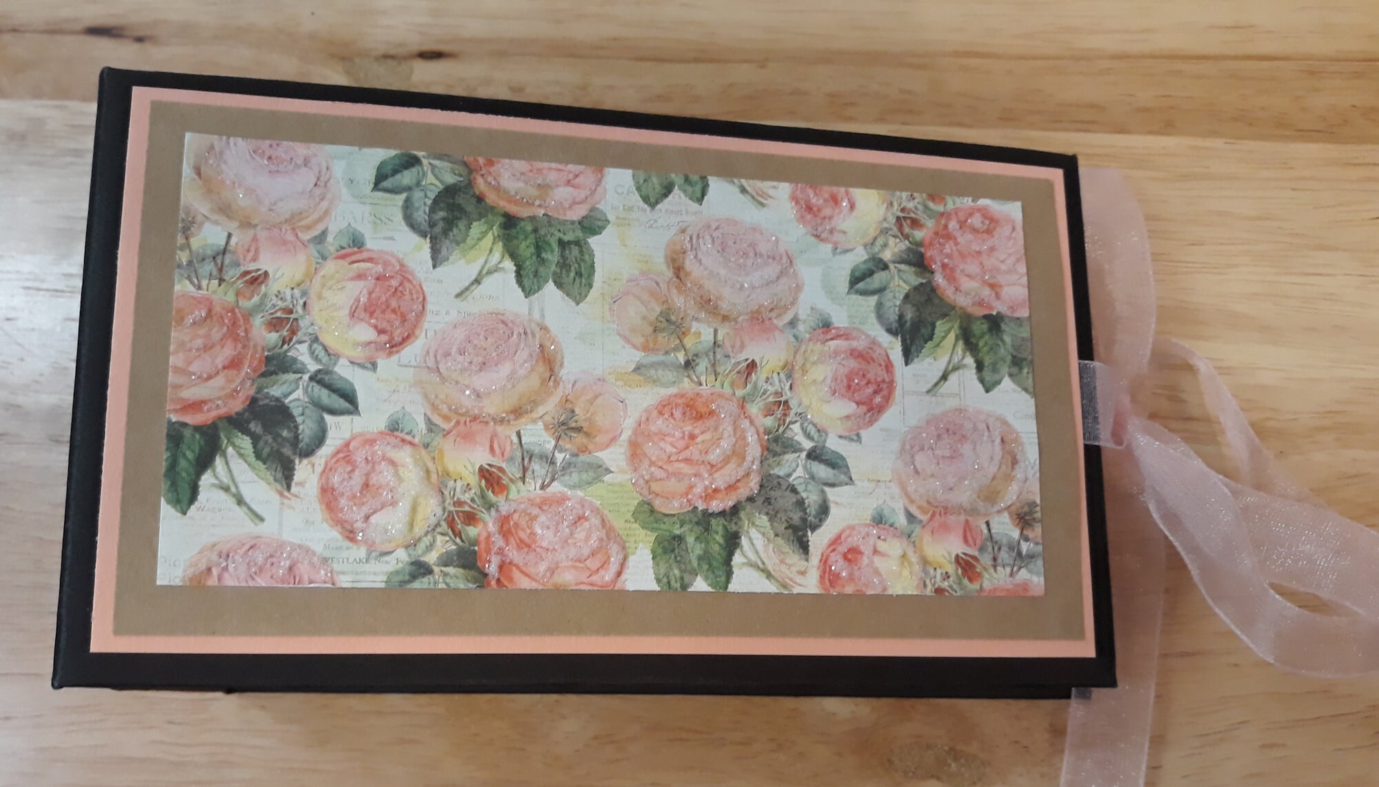 Pink Roses Mini Photo Book Mini Album Handmade Scrapbook Prima ...