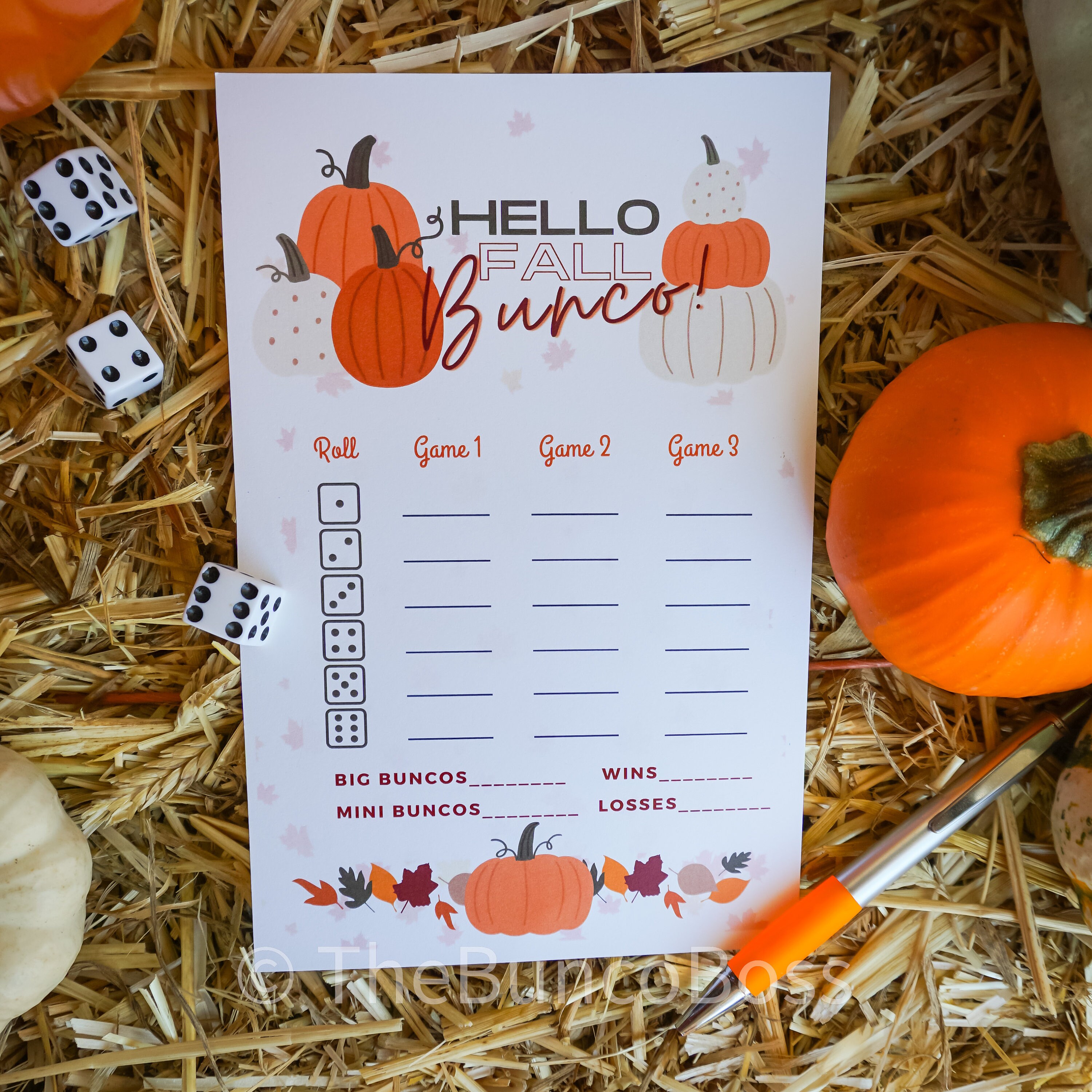 Hello Fall Bunco Scorecards Set, Printable Instant Download - Etsy