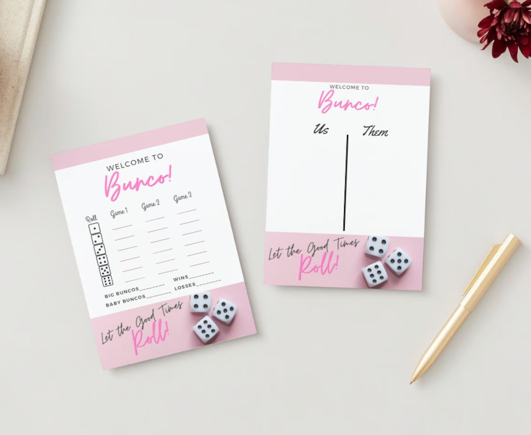 Generic Bunco Scorecards - Let the Good Times Roll - Printable Instant ...