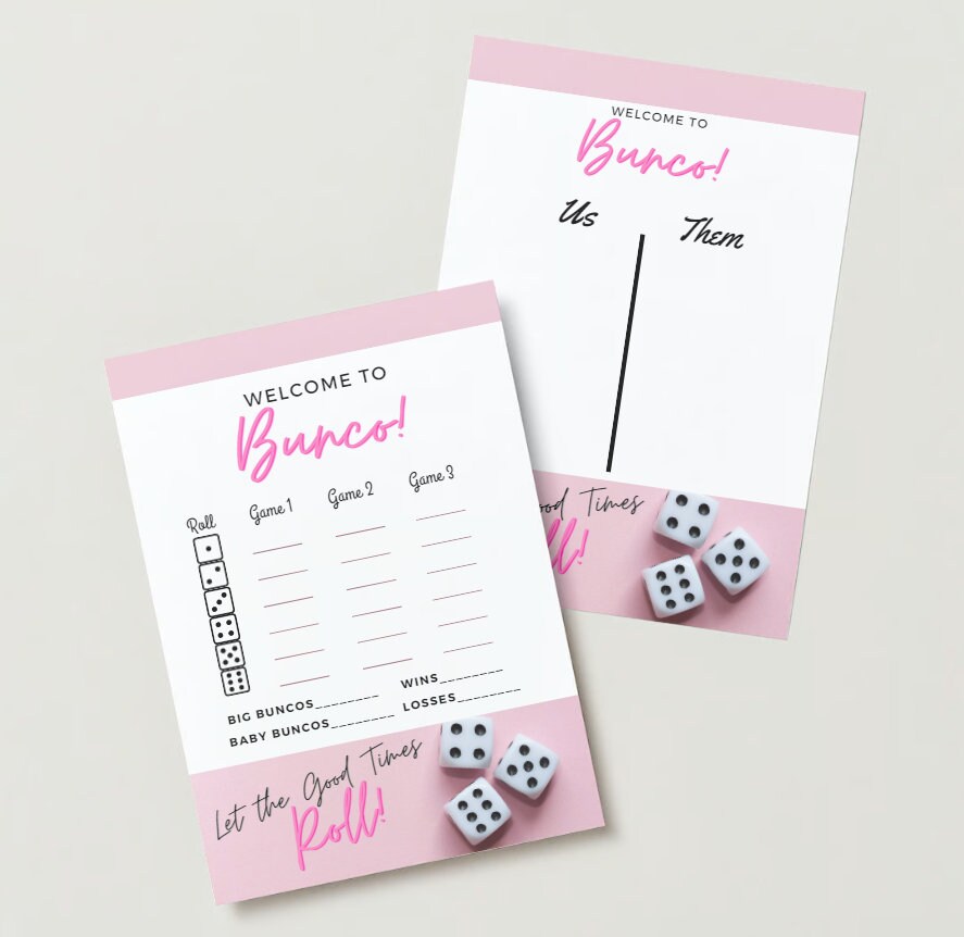 Generic Bunco Scorecards - Let the Good Times Roll - Printable Instant ...