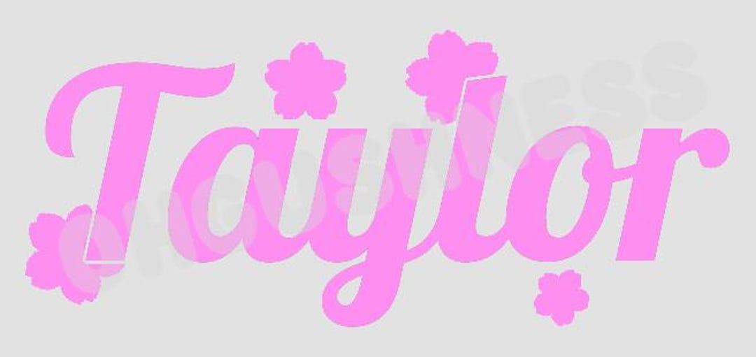 Custom Sakura Flower Name Decal - Monochrome - Etsy