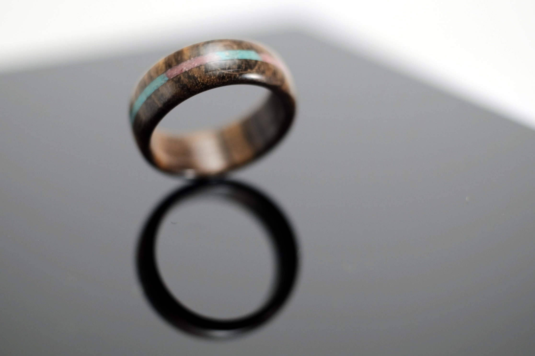 Wooden Ring With Stone Inlay - Etsy
