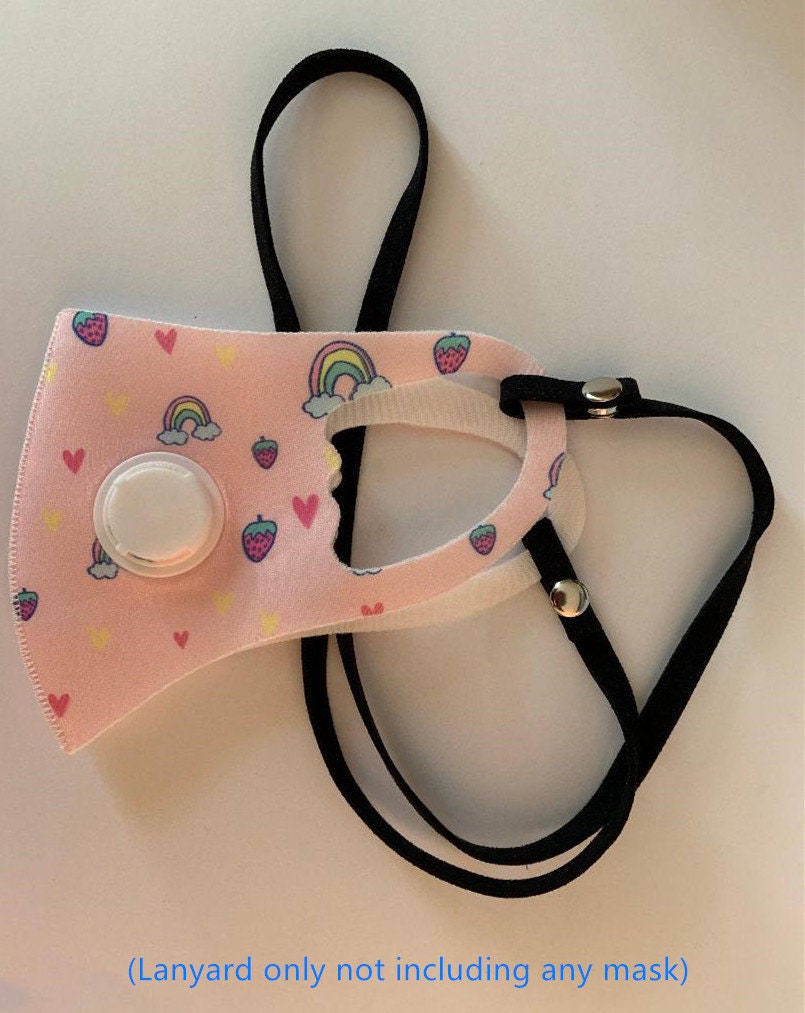 Face Mask Lanyard / Mask Lanyard Holder / Mask Strap in Black | Etsy