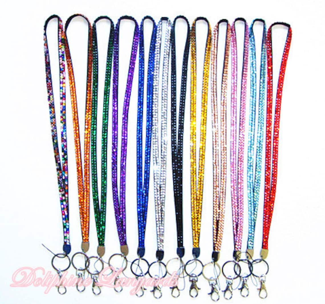 Bulk Order 30X Colorful Rhinestone Bling LANYARD Keychain Key/ - Etsy