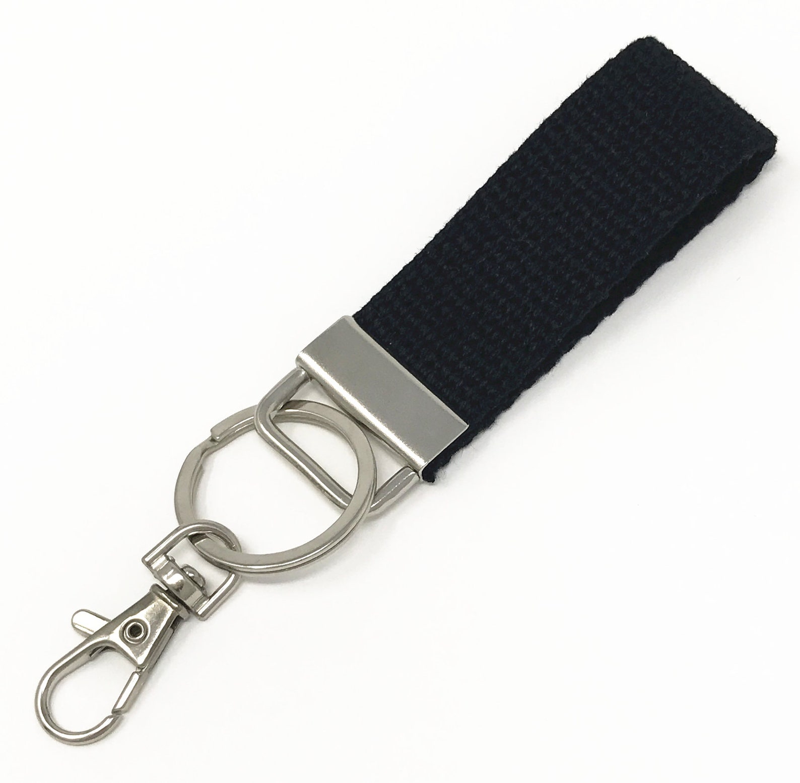 Mini Key Fob With Key Ring and Swivel Clasp black Blue - Etsy