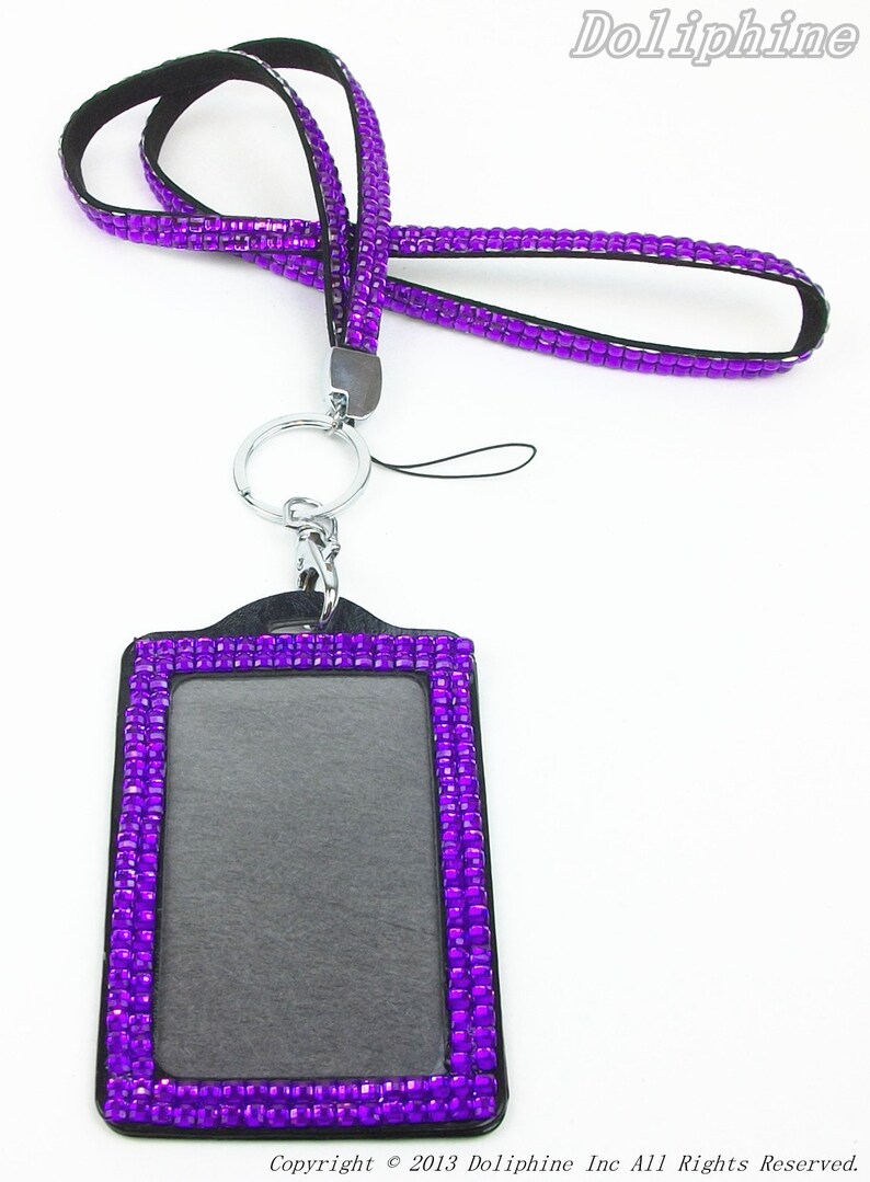 Rhinestone Crystal Bling Necklaces LANYARD With Vertical ID - Etsy Canada