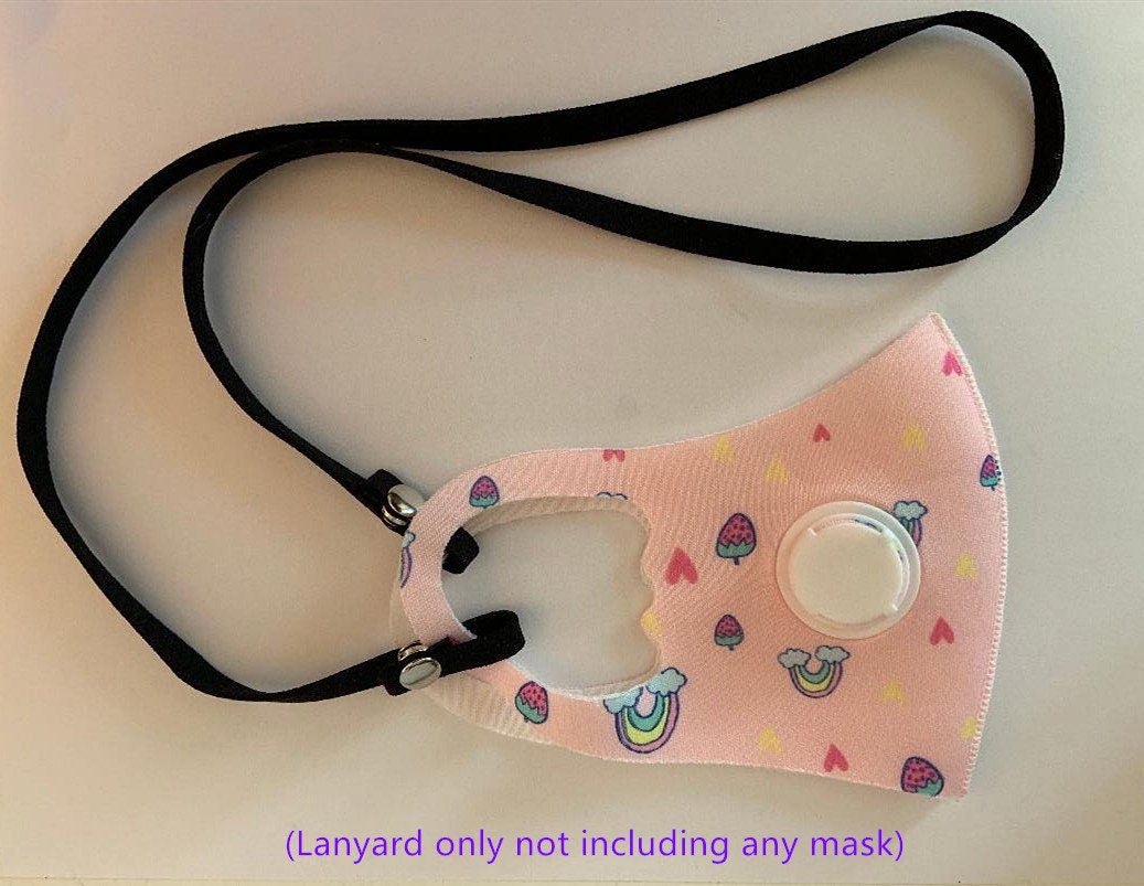 Face Mask Lanyard / Mask Lanyard Holder / Mask Strap in Black | Etsy