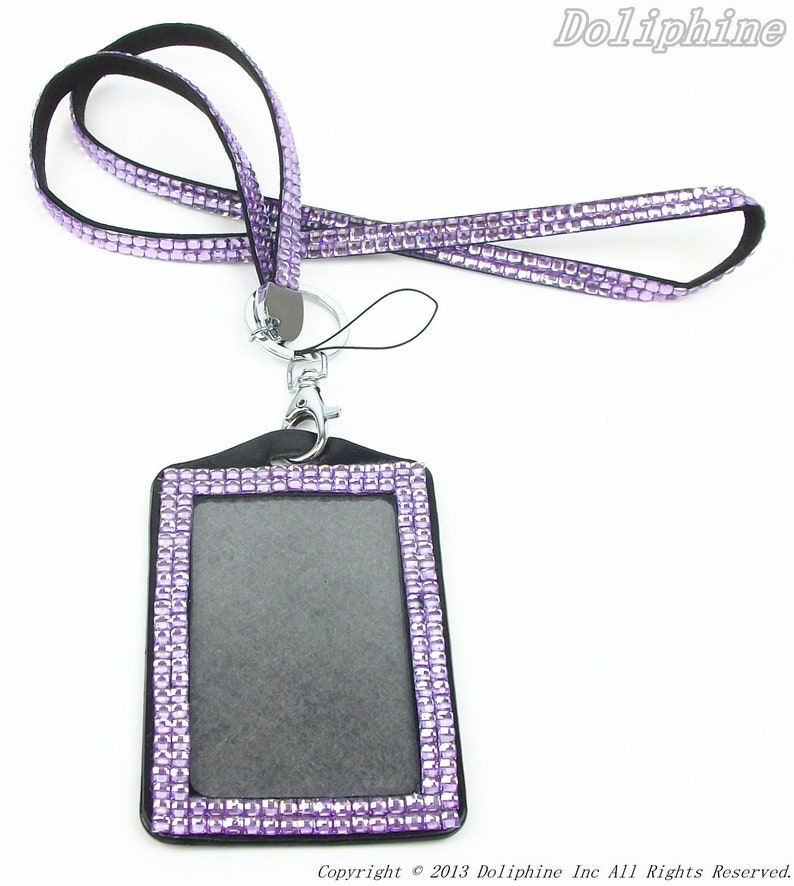 Rhinestone Crystal Bling Necklaces LANYARD With Vertical ID - Etsy Canada