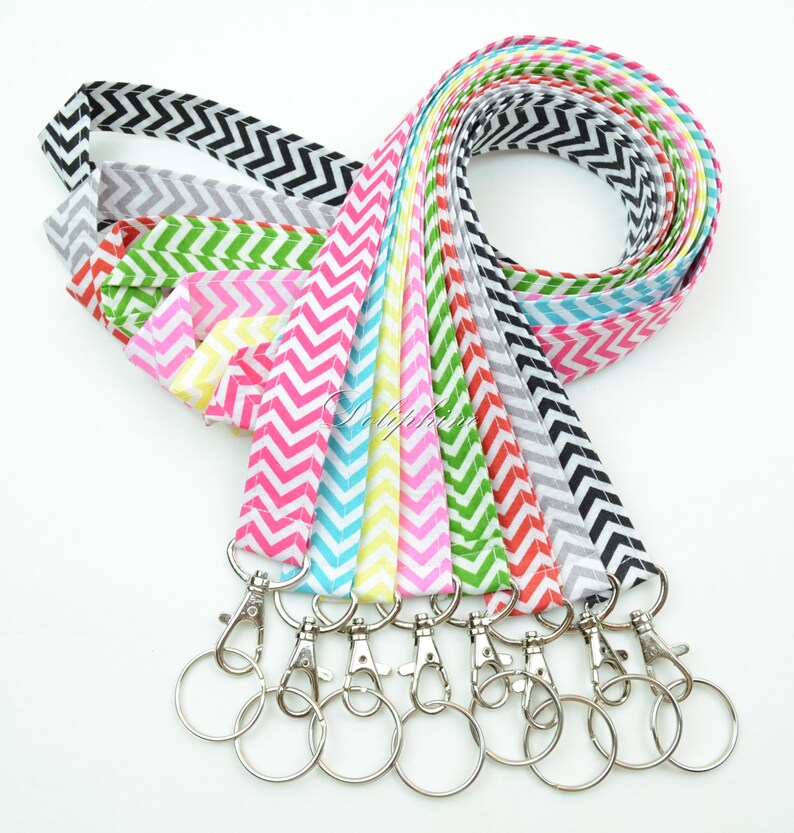 Chevron Fabric Neck LANYARD Keychain for Key / ID Badge - Etsy
