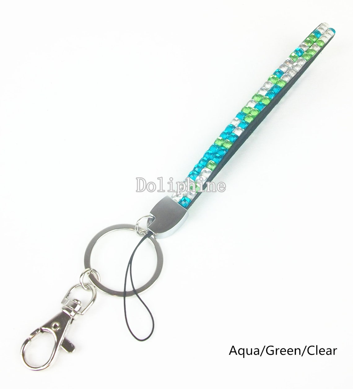 Rhinestone Bling Wristlet Key Fob Key Chain for Key / ID - Etsy