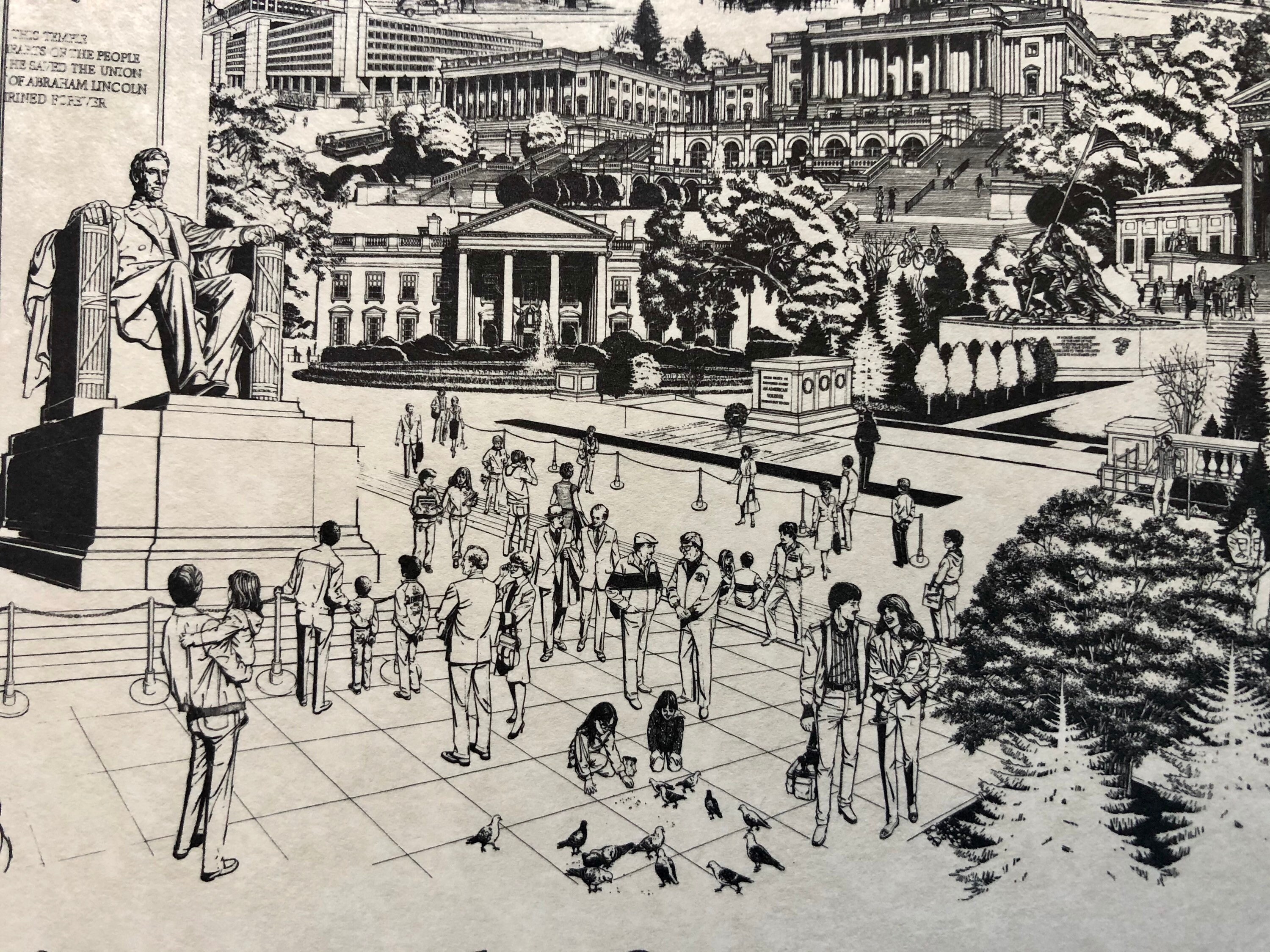 George Becker 1985 Washington DC Landmarks Montage Greeting Card With ...