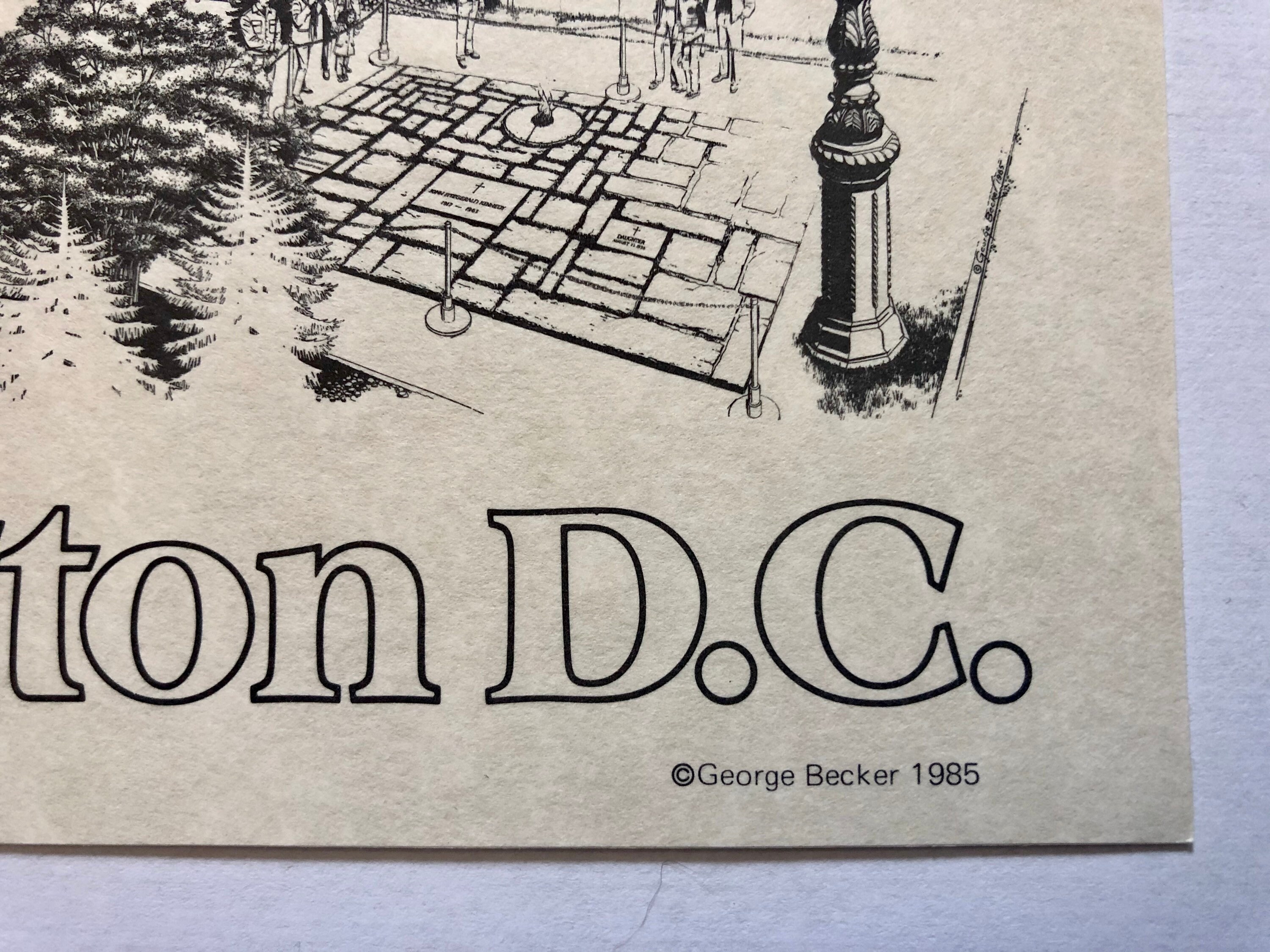 George Becker 1985 Washington DC Landmarks Montage Greeting Card With ...