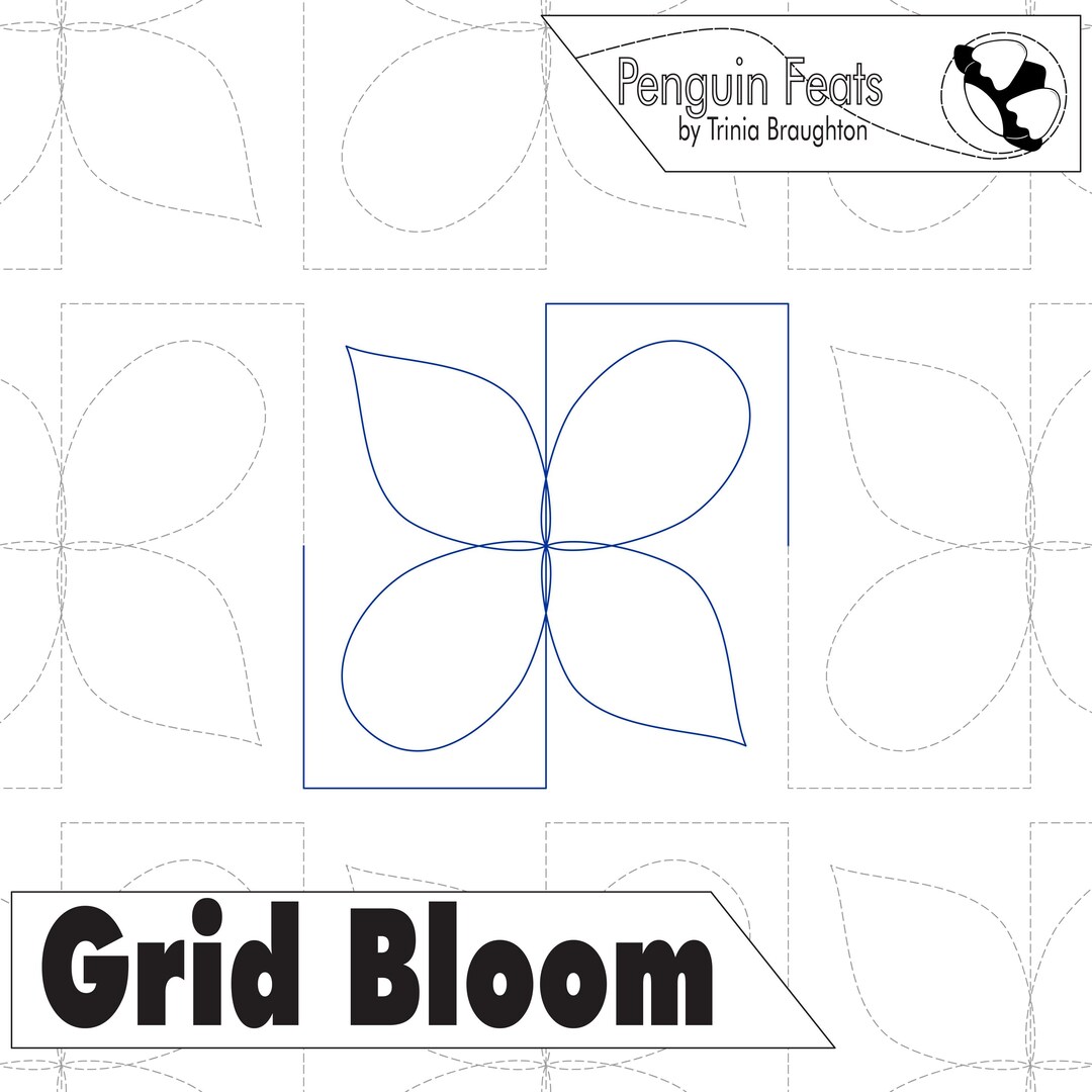 GRID BLOOM Digital Quilting Pantograph: Modern Geometric Floral Longarm ...