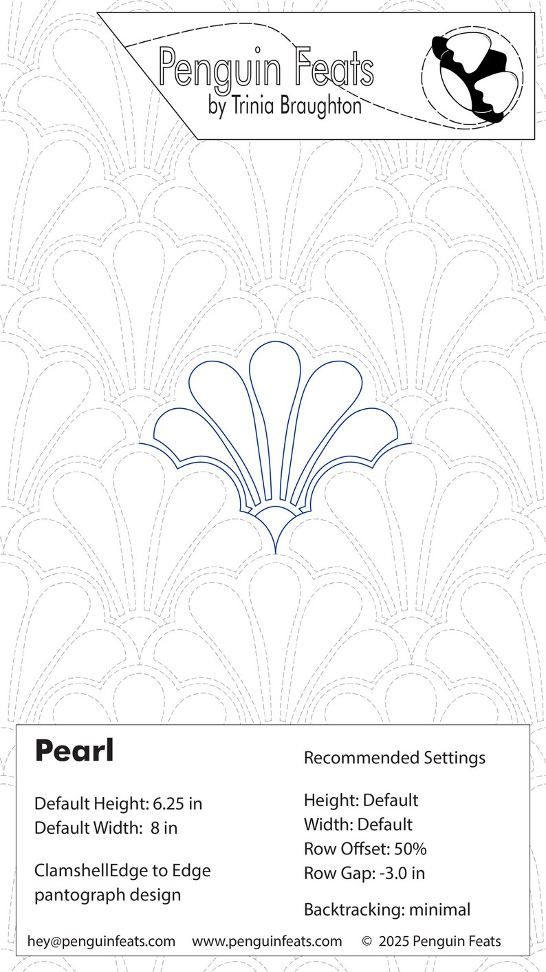 PEARL E2E Quilt Pattern: Clamshell Longarm Pattern (digital Quilting ...