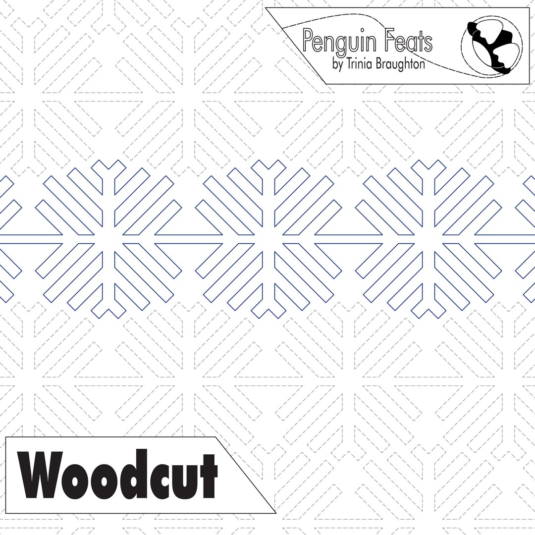WOODCUT Extended Width Digital Quilting Pantograph: Geometric Snowflake ...