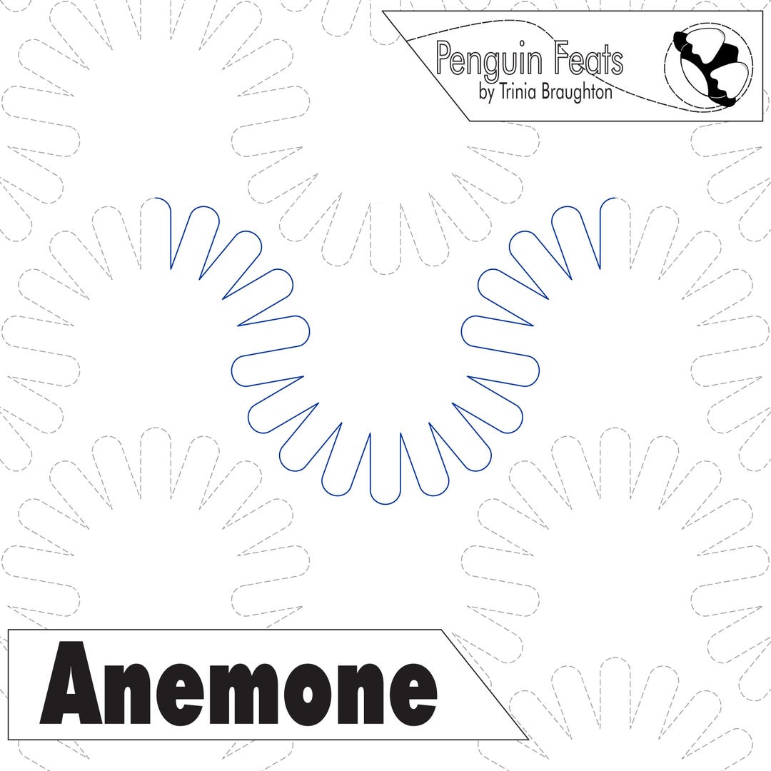 ANEMONE Digital Quilting Pantograph: Modern E2E Longarm Quilt Pattern ...