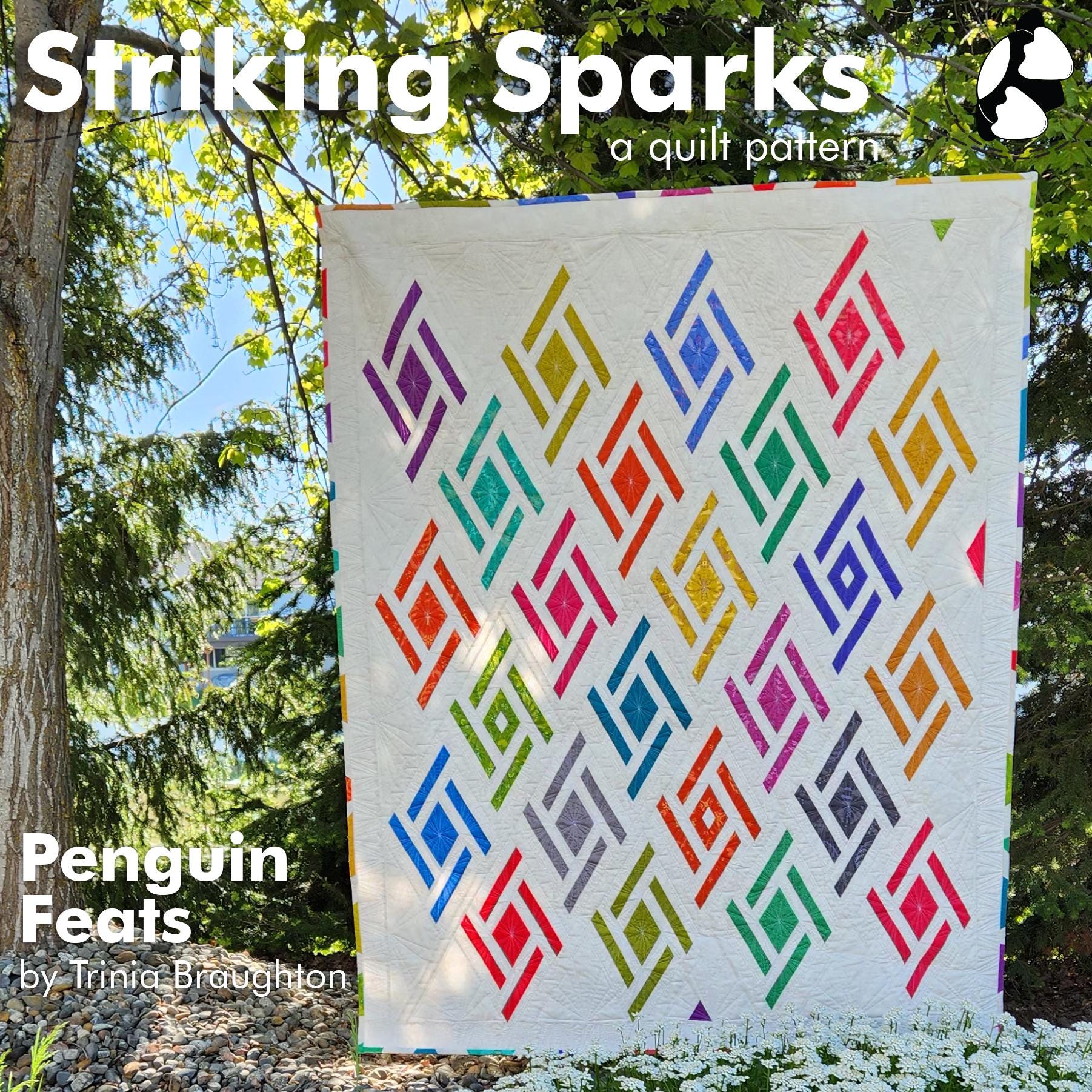 Striking Sparks Quilt PDF Pattern With Modern Diamond Quilt Design ...