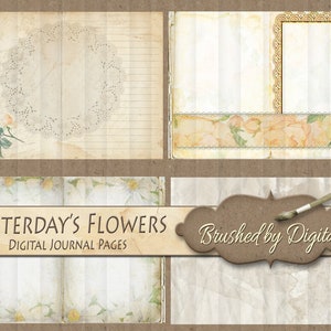 Journal Kit Printable Journal Digital Dairy Floral Book Pages Junk ...