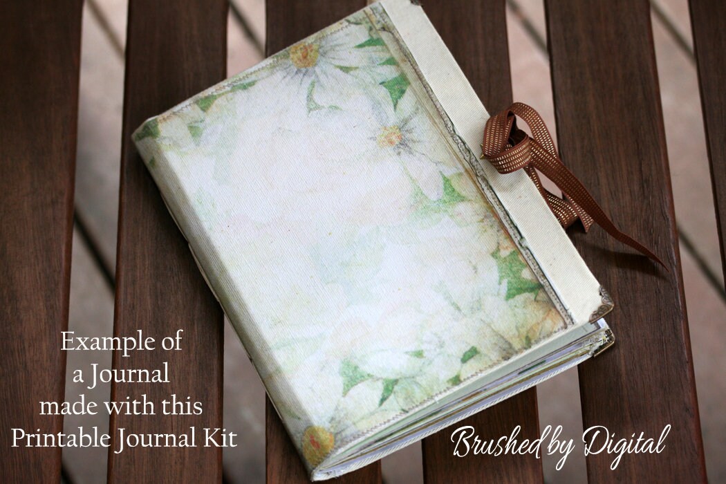 Journal Kit Printable Journal Digital Dairy Floral Book | Etsy