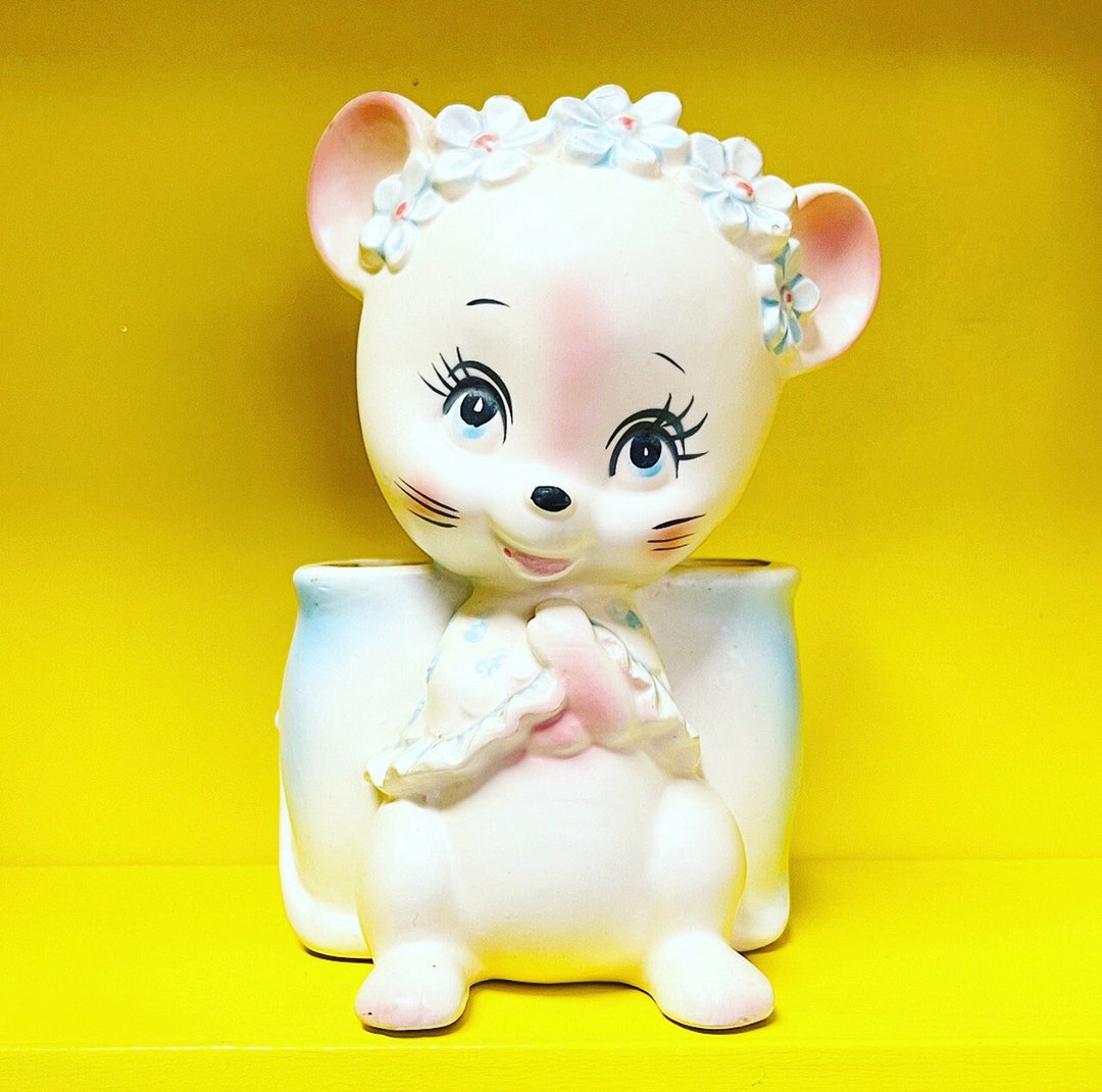 Vintage Ceramic Inarco Mouse Planter - Etsy