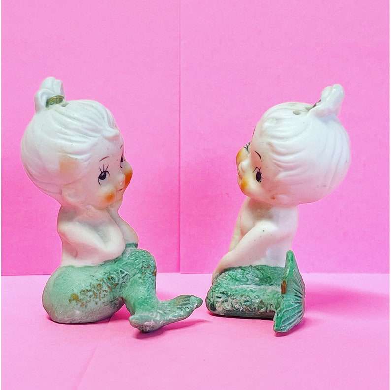 Vintage Bisque Baby Mermaid Shakers - Etsy