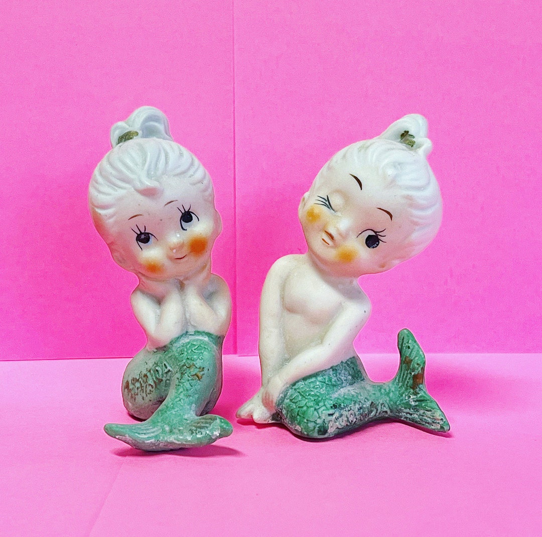 Vintage Bisque Baby Mermaid Shakers - Etsy