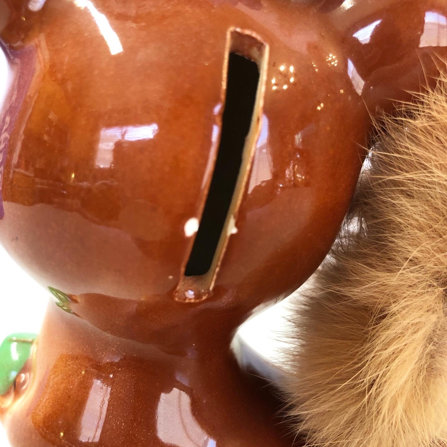 Vintage Ceramic Furry Squirrel Bank - Etsy