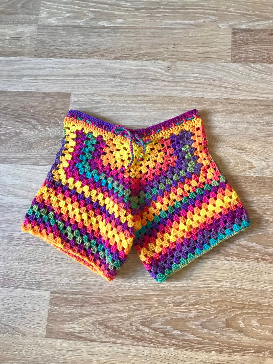 Crochet Rainbow Shorts Women Granny Stitch Boho Shorts Gift for Her ...