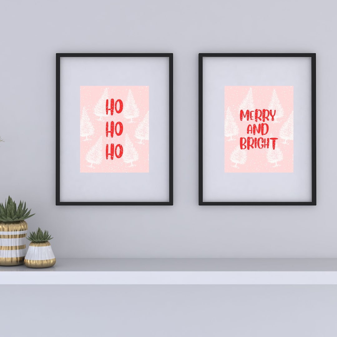 Printable Christmas Set Digital Wall Art Xmas Decor Christmas Gift for ...